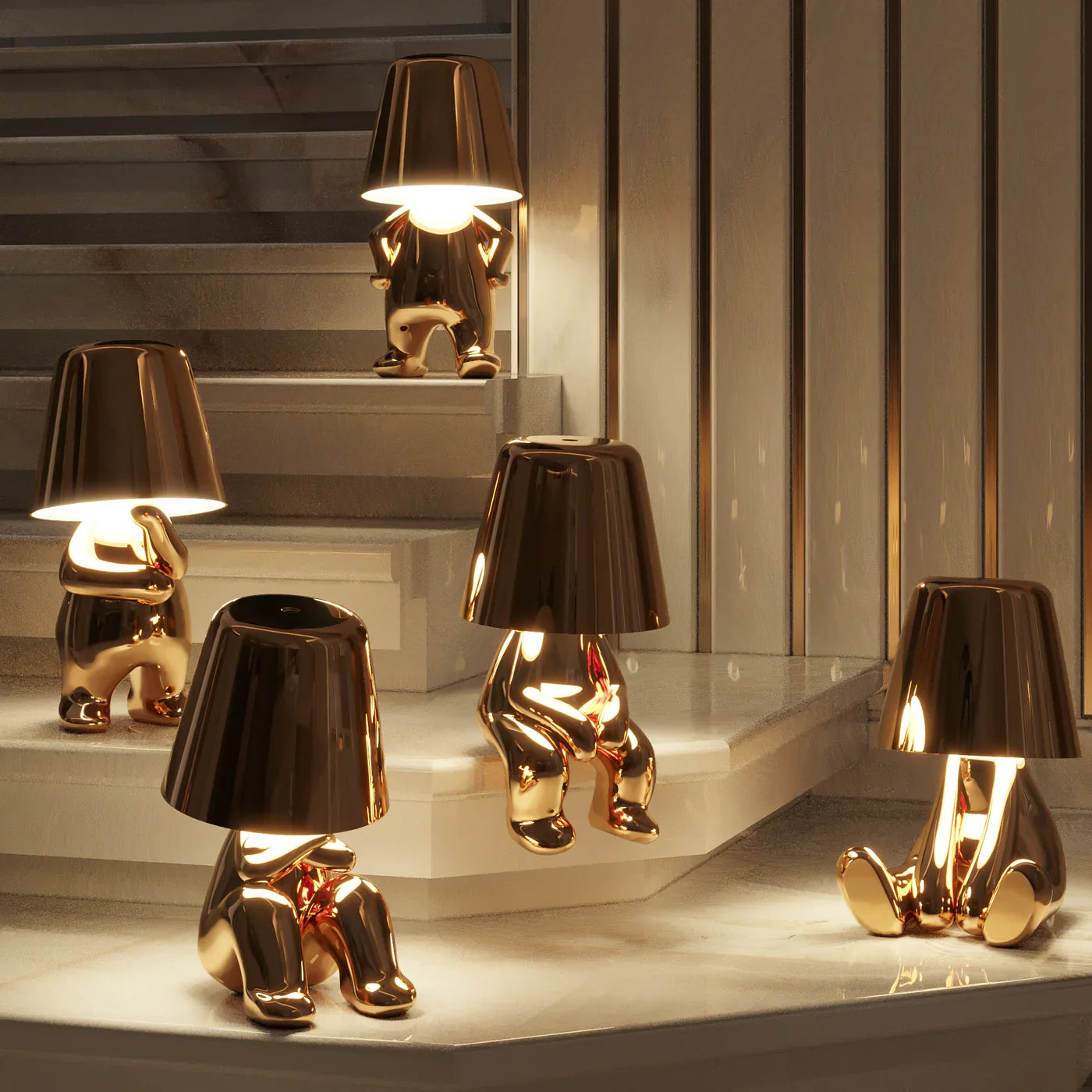De Italiaanse broers Thinker Lamp Gold | Decoratieve tafel- en bureaul ...