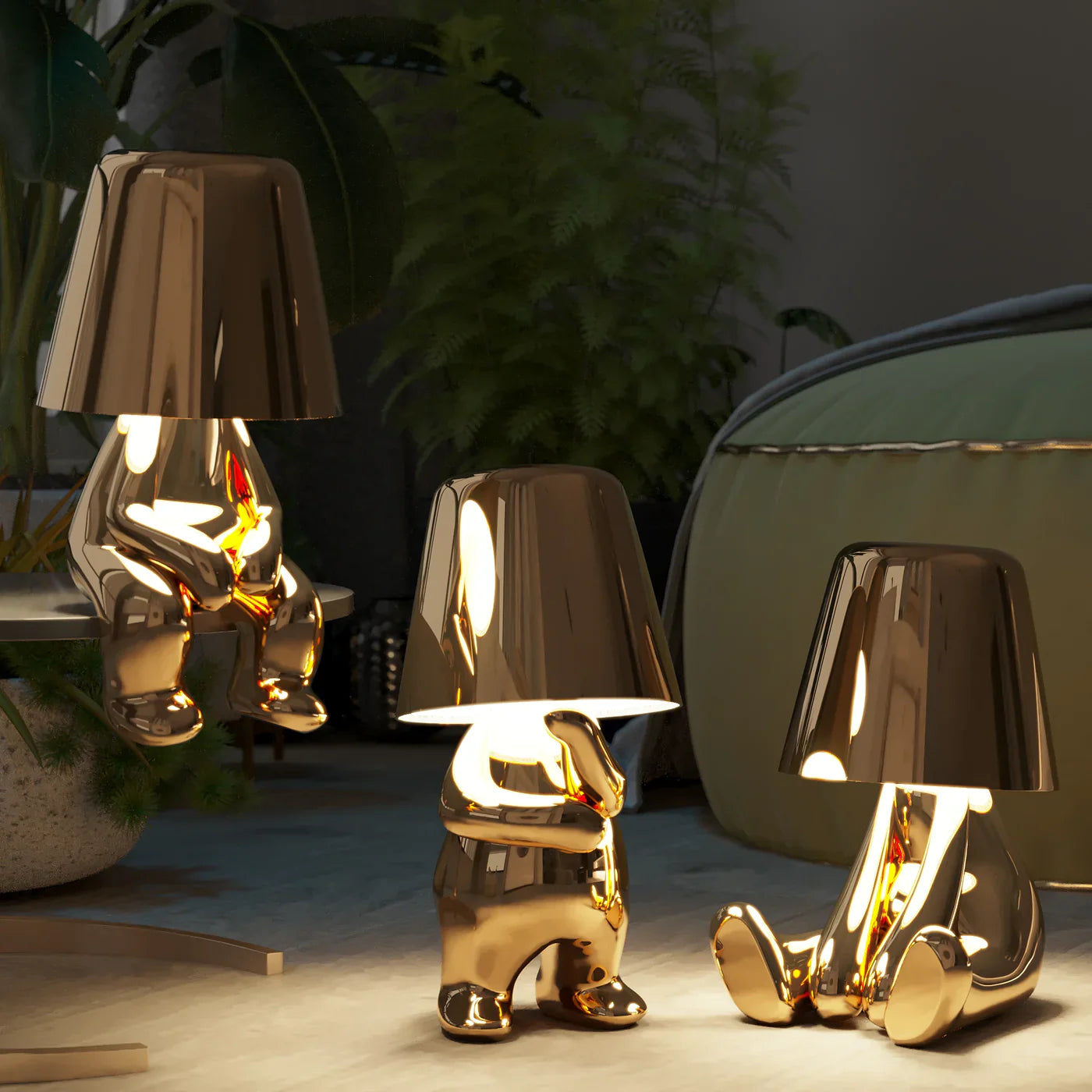 De Italiaanse broers Thinker Lamp Gold | Decoratieve tafel- en bureaul ...